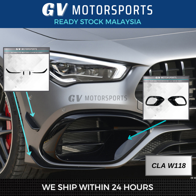 READY STOCK Mercedes Benz CLA W118 Front Bumper Canard Side Splitter ...