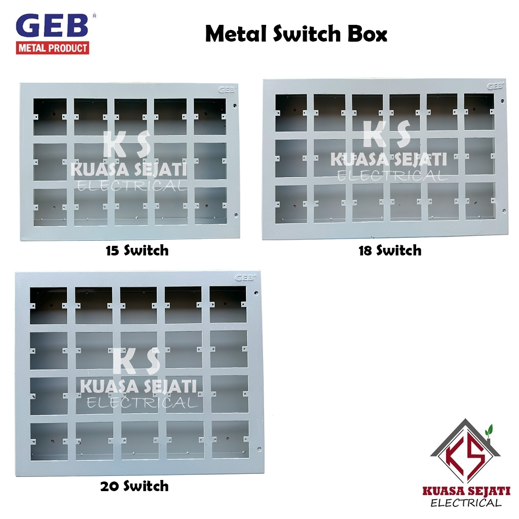 GEB Swithces Metal Box - 15 Switch / 18 Switch / 20 Switch | Shopee ...