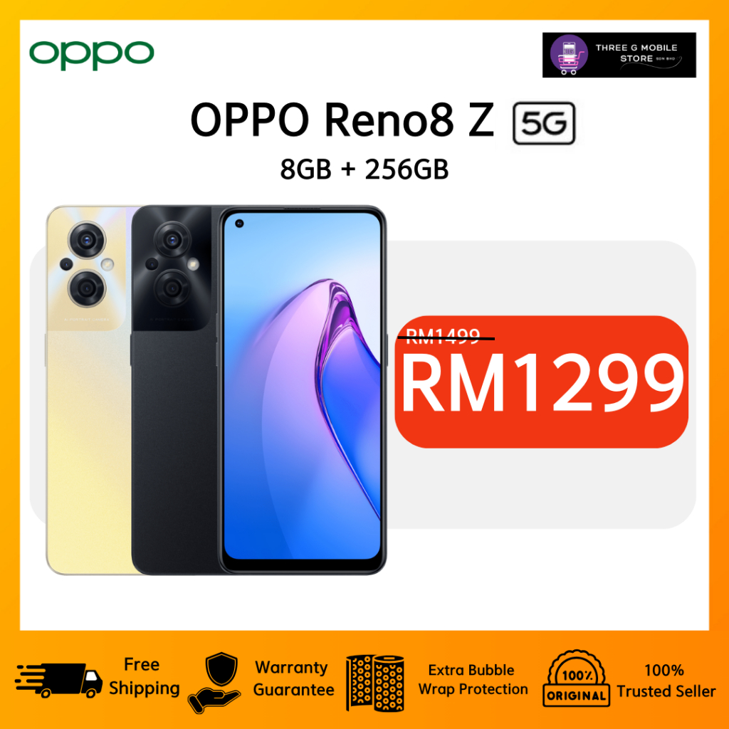 Oppo Reno 8z 5G (8GB+256GB) Smartphone 64MP AI Portrait Camera, Dual ...
