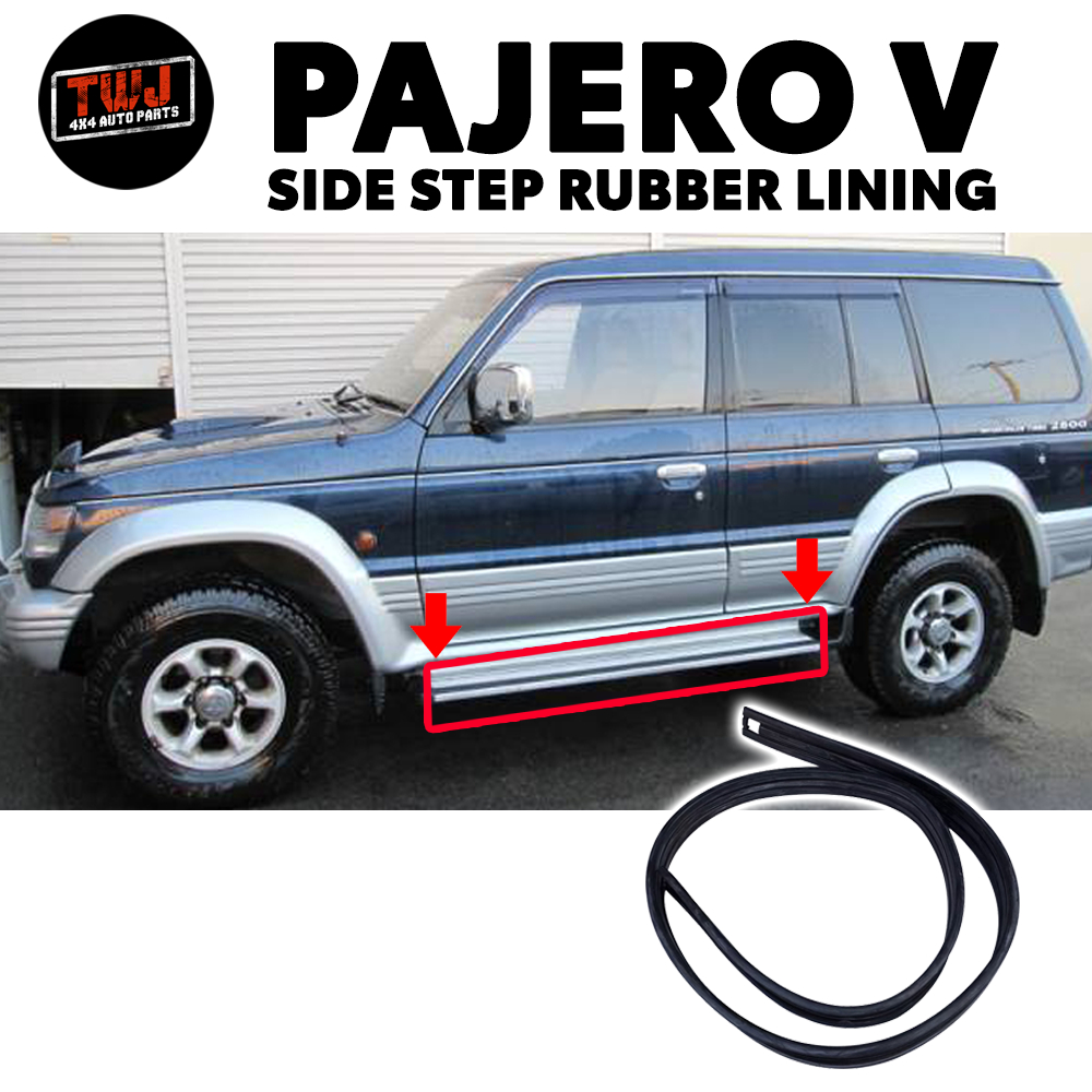 Mitsubishi Pajero v body wide body side step rubber lining strip getah ...