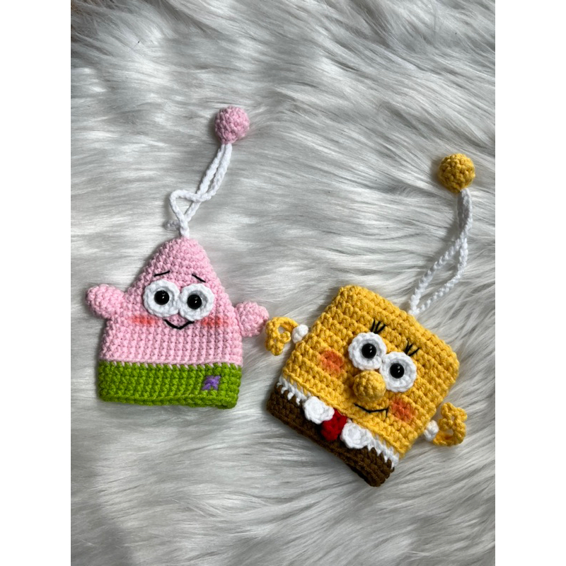 💗Patrick & 💛Spongebob Key Holder handmade crochet cute accessories keys ...