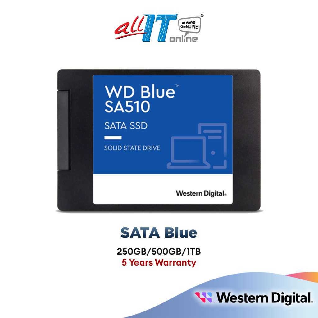 Western Digital WD Blue SA510 2.5" SATA SSD (500GB/1TB/2TB ) WDS250G3B0A WDS500G3B0A WDS100T3B0A ...