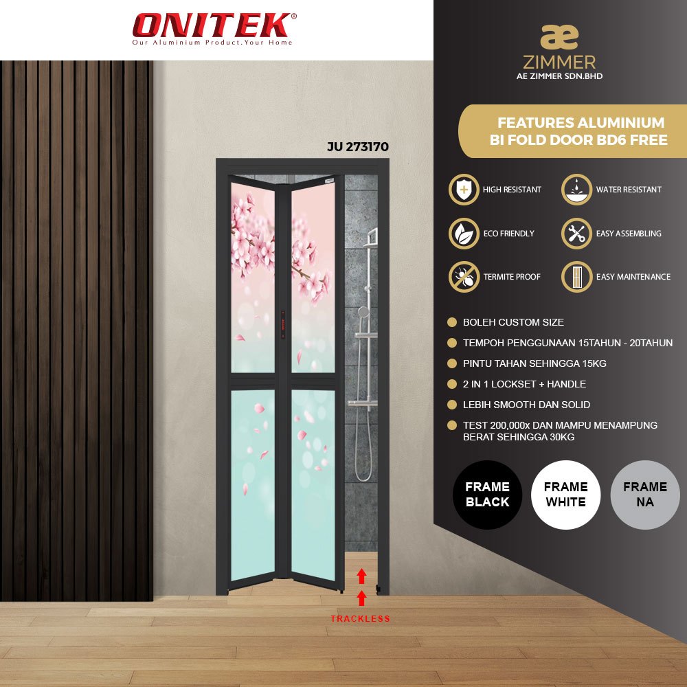 AE Zimmer Onitek BD6 Free CUSTOM MADE / Toilet Door, bifold, Pintu ...