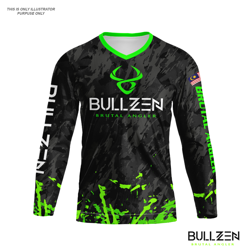 Bullzen Long Sleeve Sublimation Jersey | Shopee Malaysia