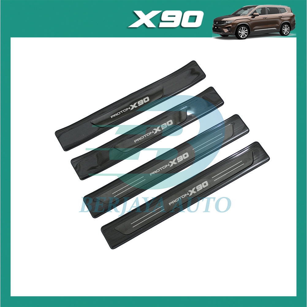 Proton X90 (2023-2024) Outer Door Step Titanium Black Scuff Plate Sill ...