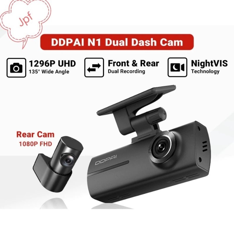 DDPAI N1 Dual Car Dashcam 1296P DUAL-CHANNEL WIFI Smart Monitor ...