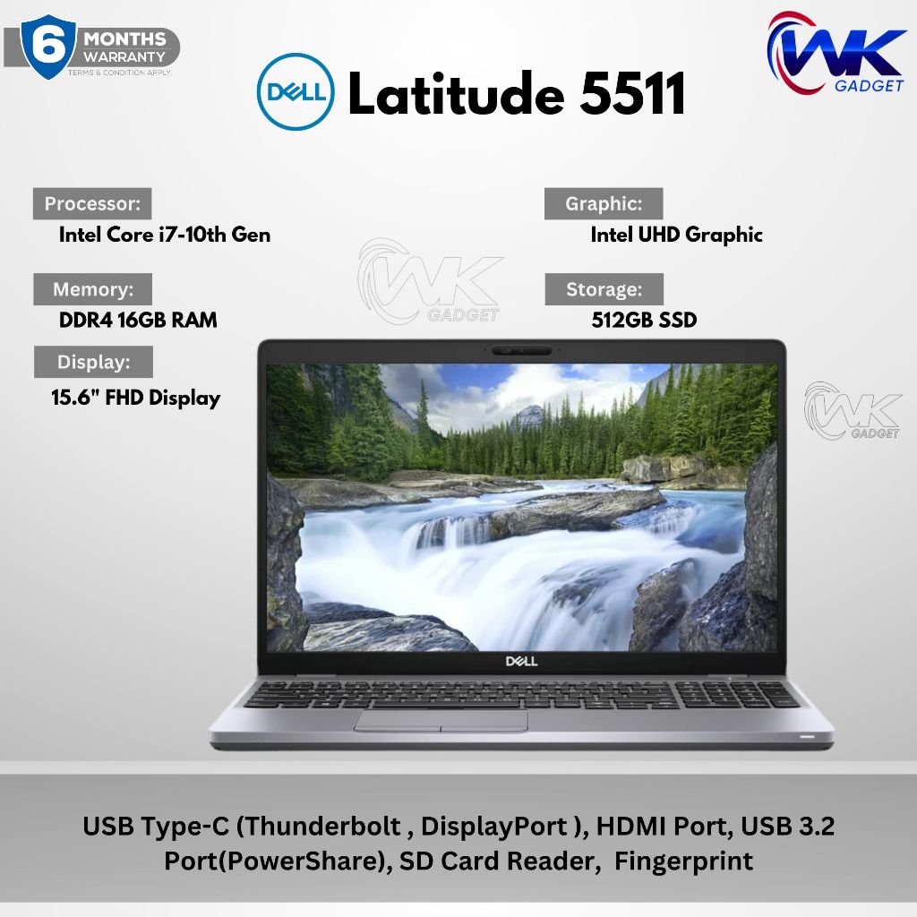 DELL Latitude [ 5500, 5511 ] | Intel Core i7-10850H | 16GB - 512GB SSD | 15.6" FHD | Win10 ...