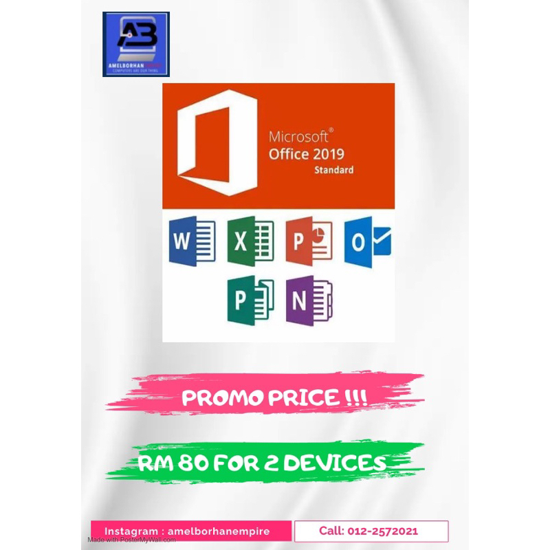 Microsoft Office 2019 standard Original with key (for 2 devices ...