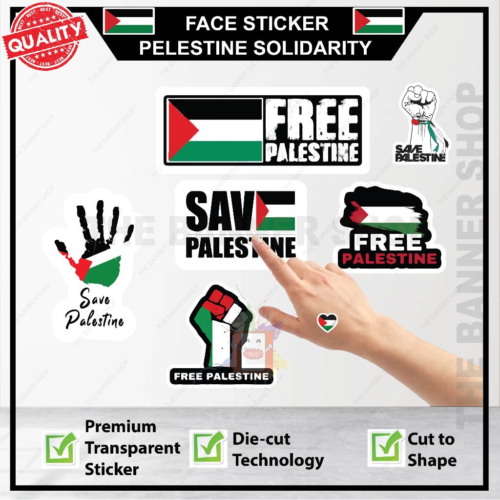 Palestine Sticker Solidariti Palestin Pelekat Muka of 20PCS | Shopee ...