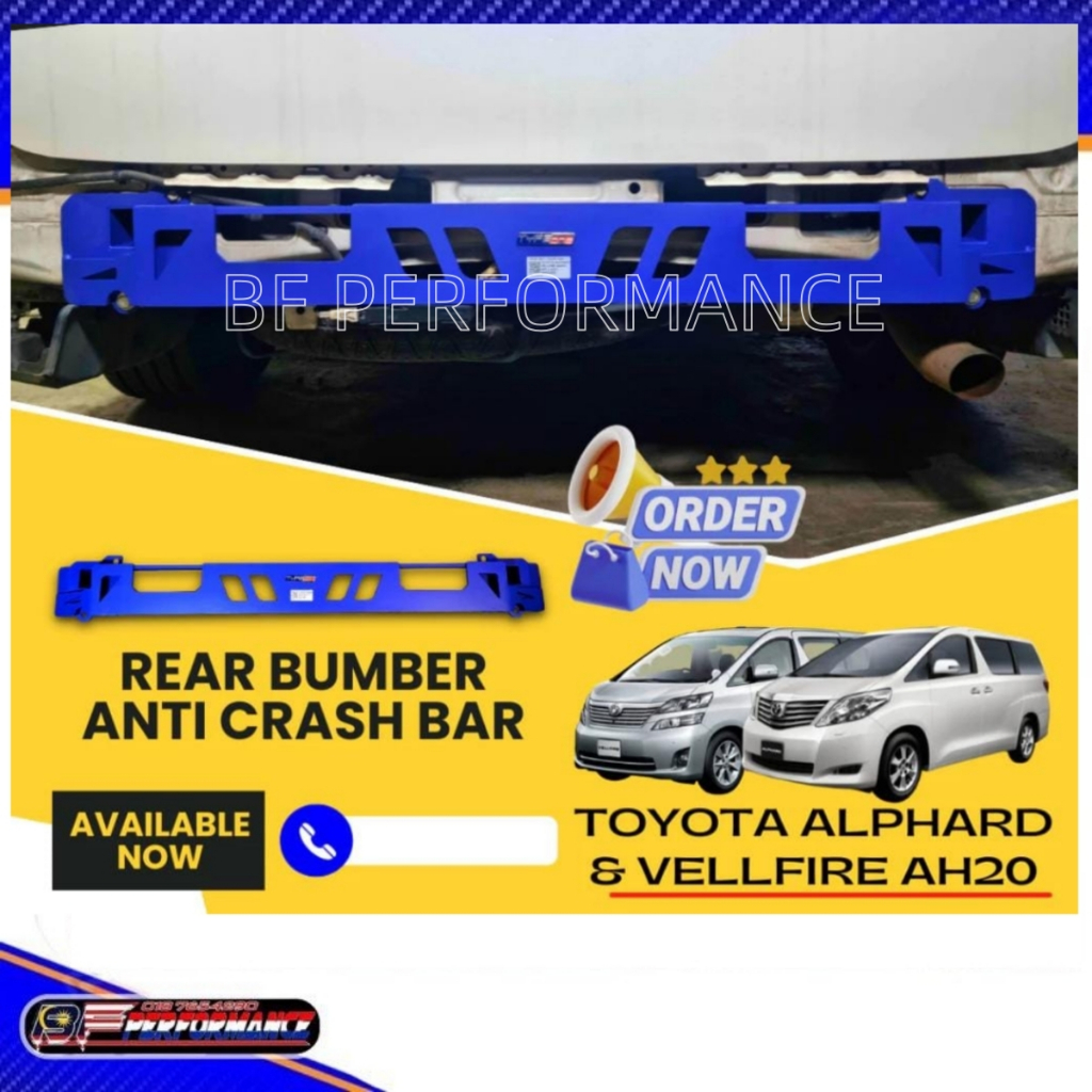 TYPE ONE TOYOTA VELLFIRE ALPHARD ANH20 AGH20 REAR BUMPER ANTI CRASH BAR ...