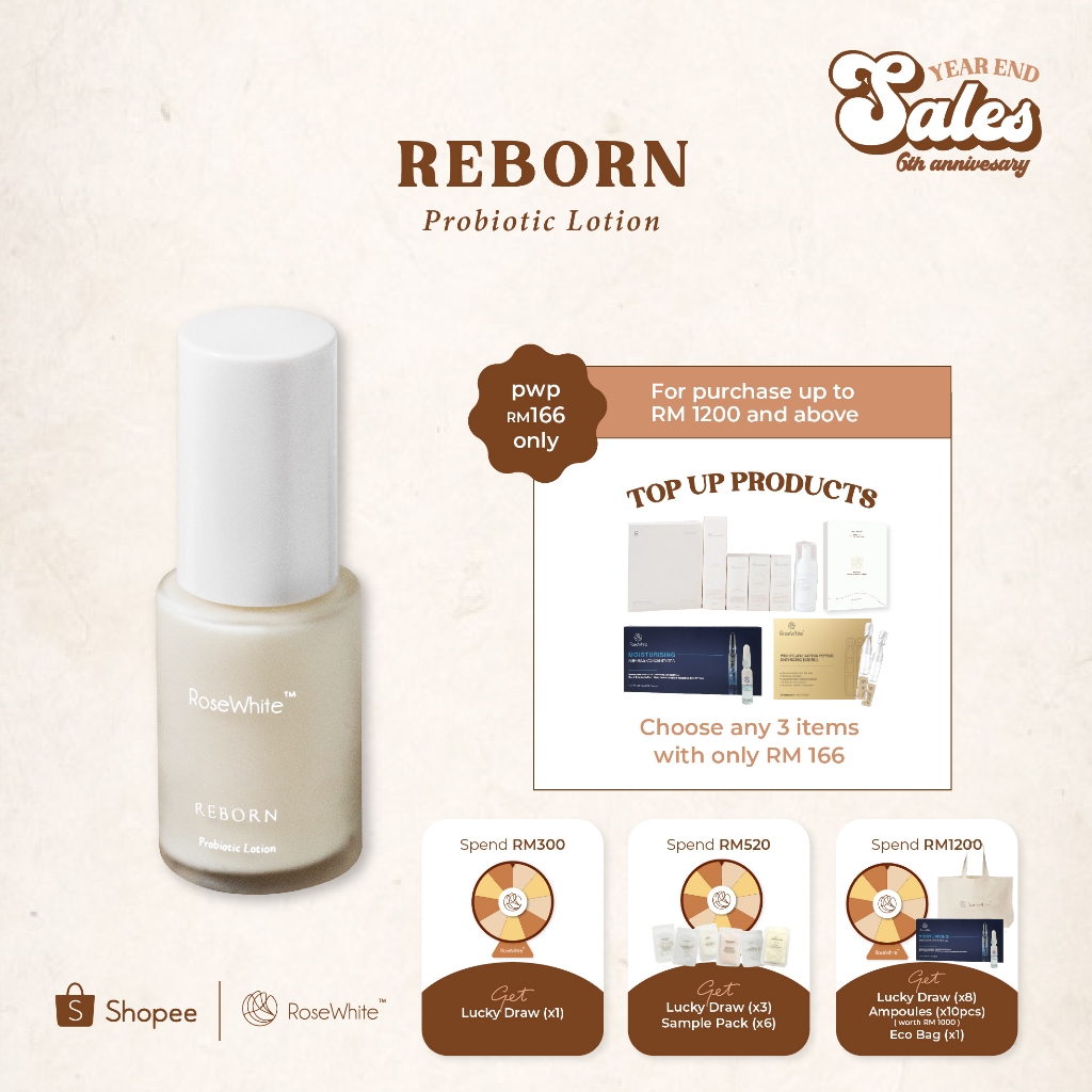 Rosewhite Reborn Probiotic Lotion Bundle Set (30ml x 2 Pcs) | Shopee ...