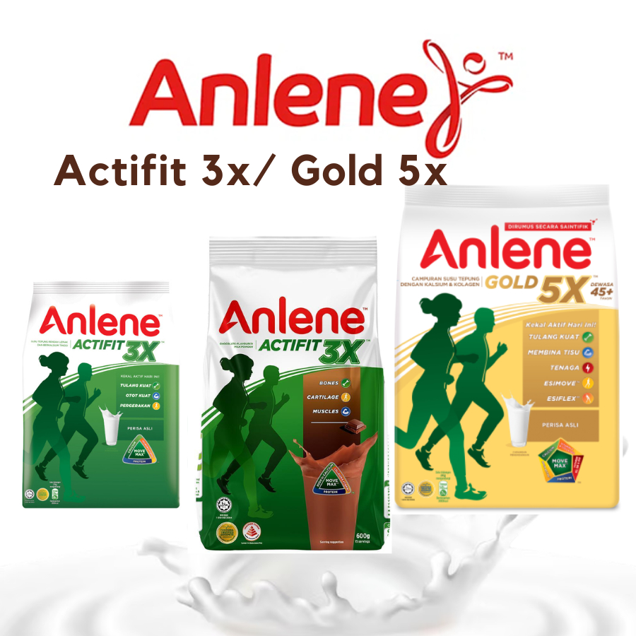 Anlene Actifit 3x / Gold 5x 1kg High Calcium Adult Milk Powder | Susu ...
