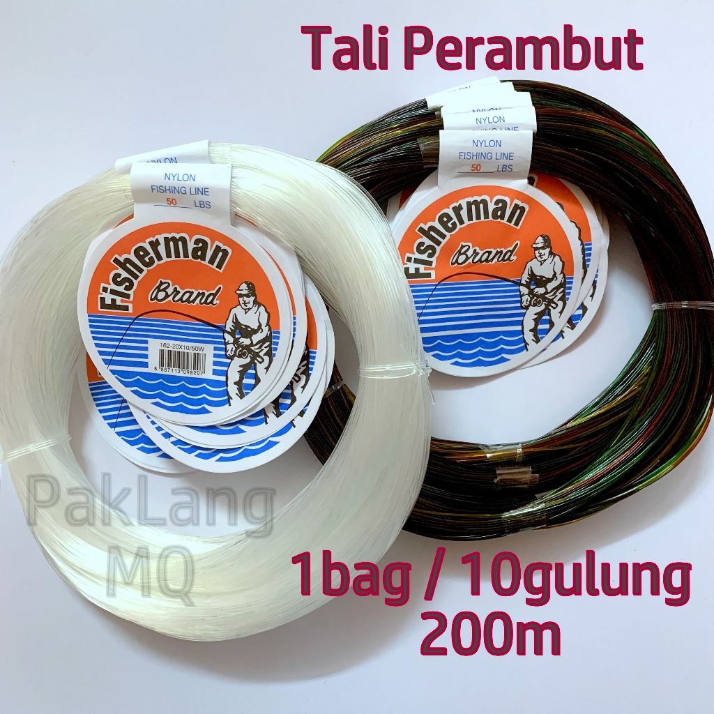(10 Gulung) 200m TALI PERAMBUT PANCING WHITE & COLOURFULL BRAND ...