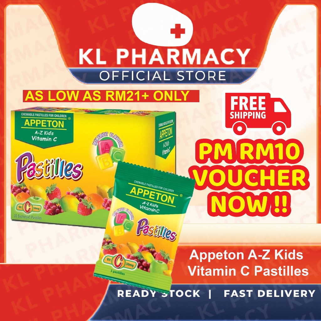 Appeton A-Z Kids Vitamin C Pastilles (5 Pastilles x 20's) | Shopee Malaysia