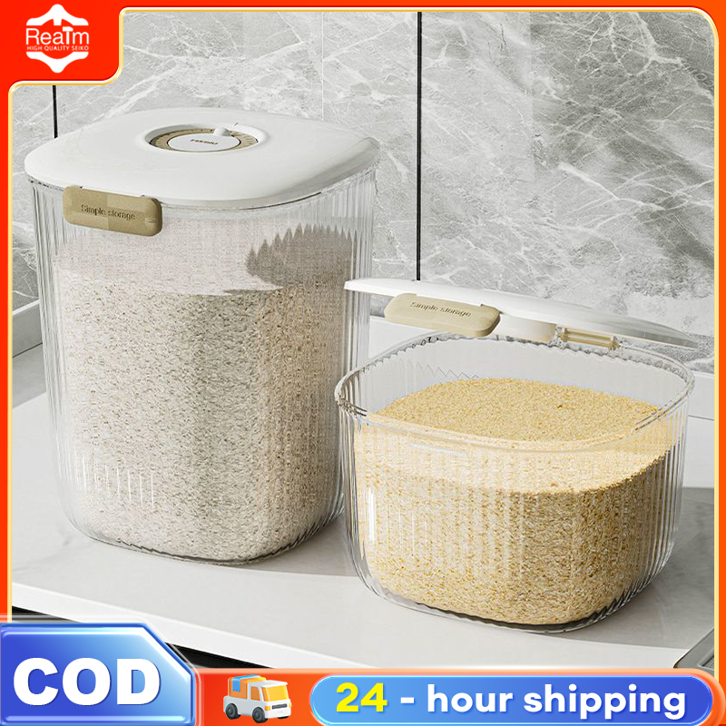Moisture-proof Rice Storage Box 5/10KG Grains Bucket Sealed Insect ...