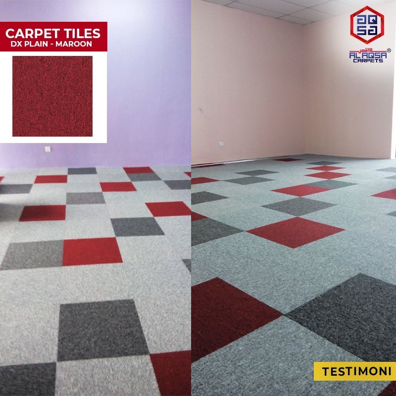 Aqsa Carpet Tiles DX Plain Tebal 5-6mm Karpet Tiles Carpet Office Murah ...