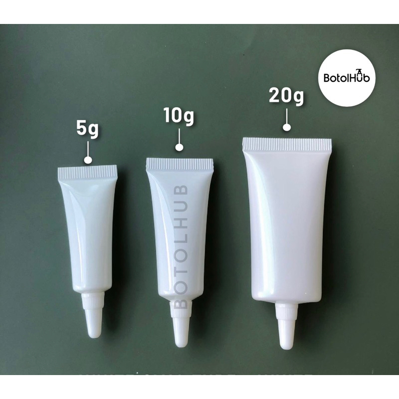 5g 10g 20g White Oval Tube with White Bullet Cap & Nozzle PT68 | Shopee ...