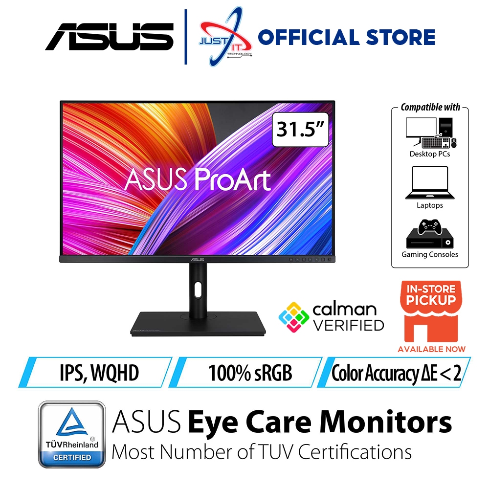 ASUS PROART PA328QV 31.5" PROFESSIONAL MONITOR (31.5" IPS WQHD / 5ms ...