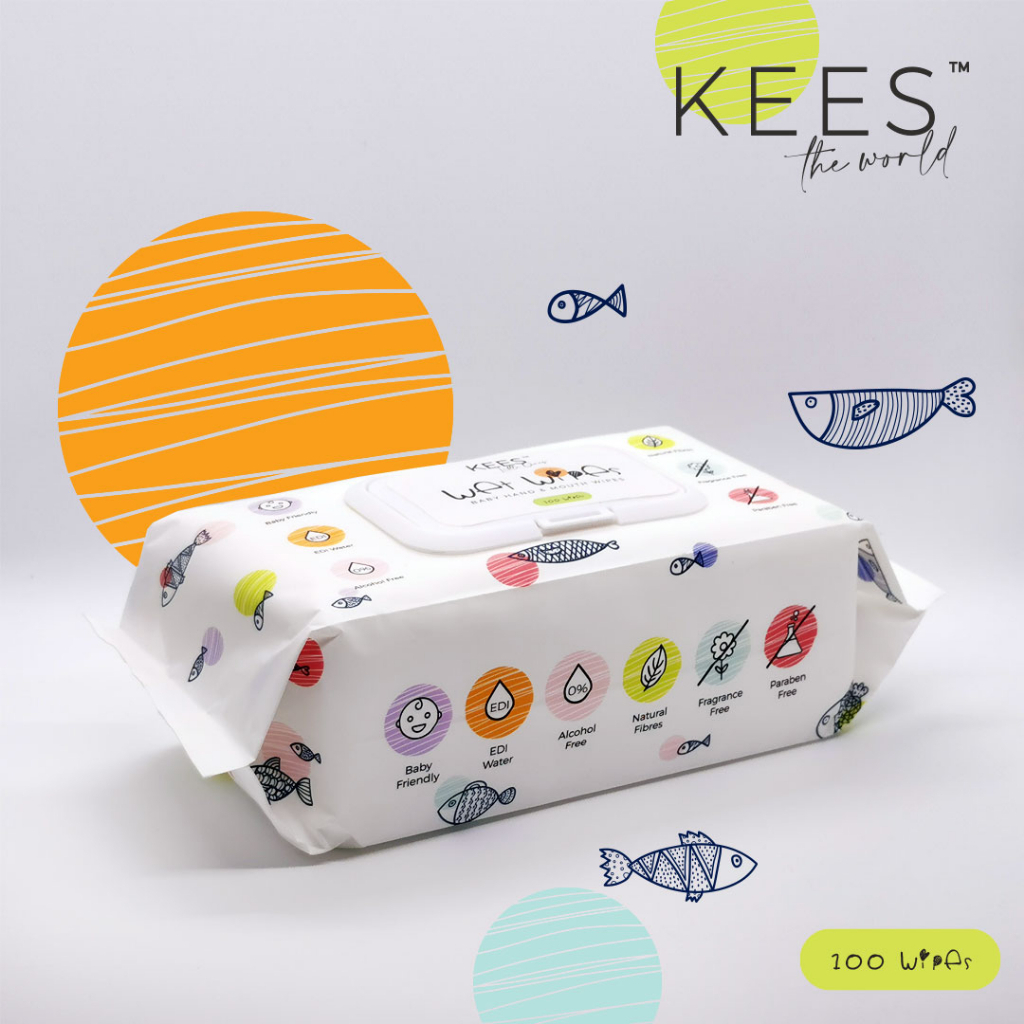 100 Pcs KEES Baby Wet Tissue Baby Friendly Wet Tissue Alcohol Free HALALHUB Baby Wipes Tisu Basah Bayi KEES Shopee Malaysia