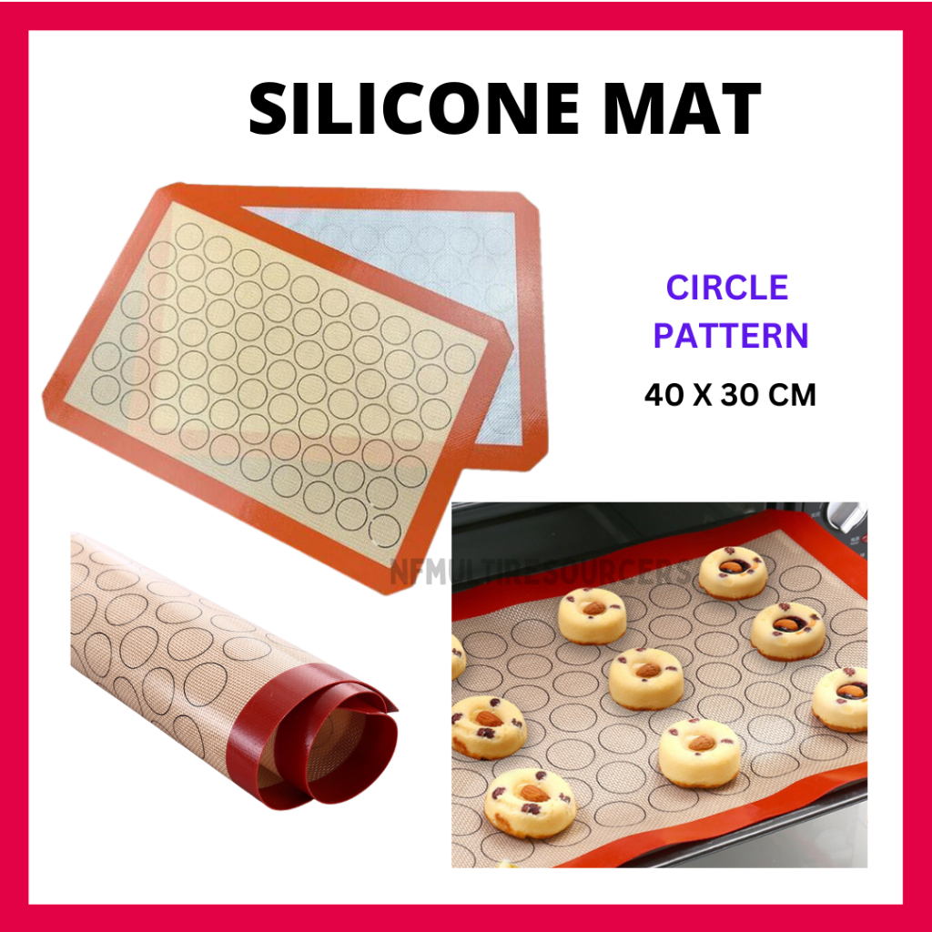 Silicone Baking Mat Circles Pattern Non Stick Cookies Bakery Sheet Oven ...