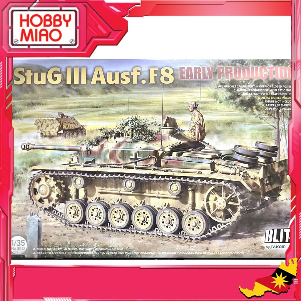 TAKOM Scale 1/35 StuG III Ausf.F8 Early Prodution Plastic Model ...