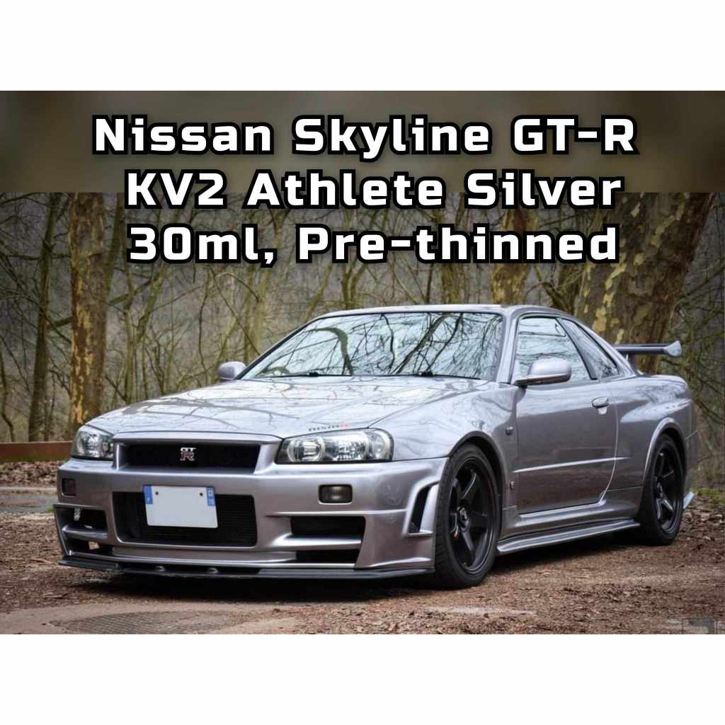 Original Nissan Skyline R34 GT-R Athlete Silver Colour, Code KV2. For ...