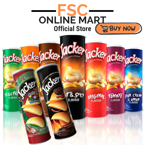 [FSC] Jacker Potato Crisps (Canister) 110gm (Ori/HotSpicy/Tomato/BBq ...