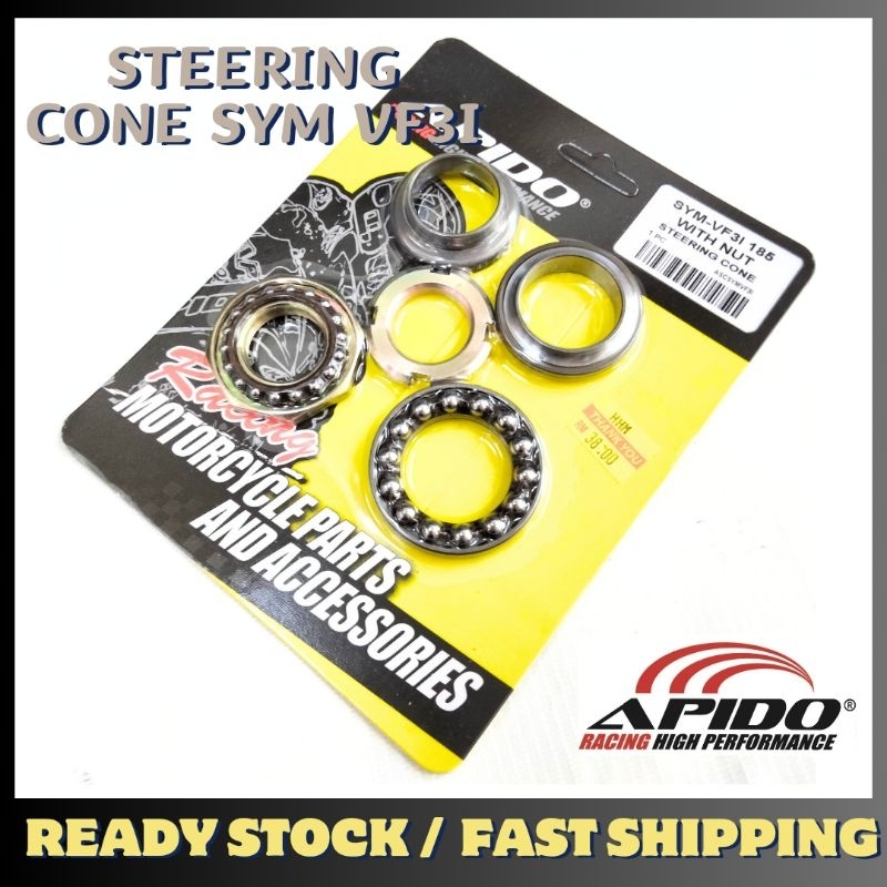SYM VF3i 185 SYM185 VF3 VF3I APIDO STEERING CONE WITH NUT BEARING CONE ...