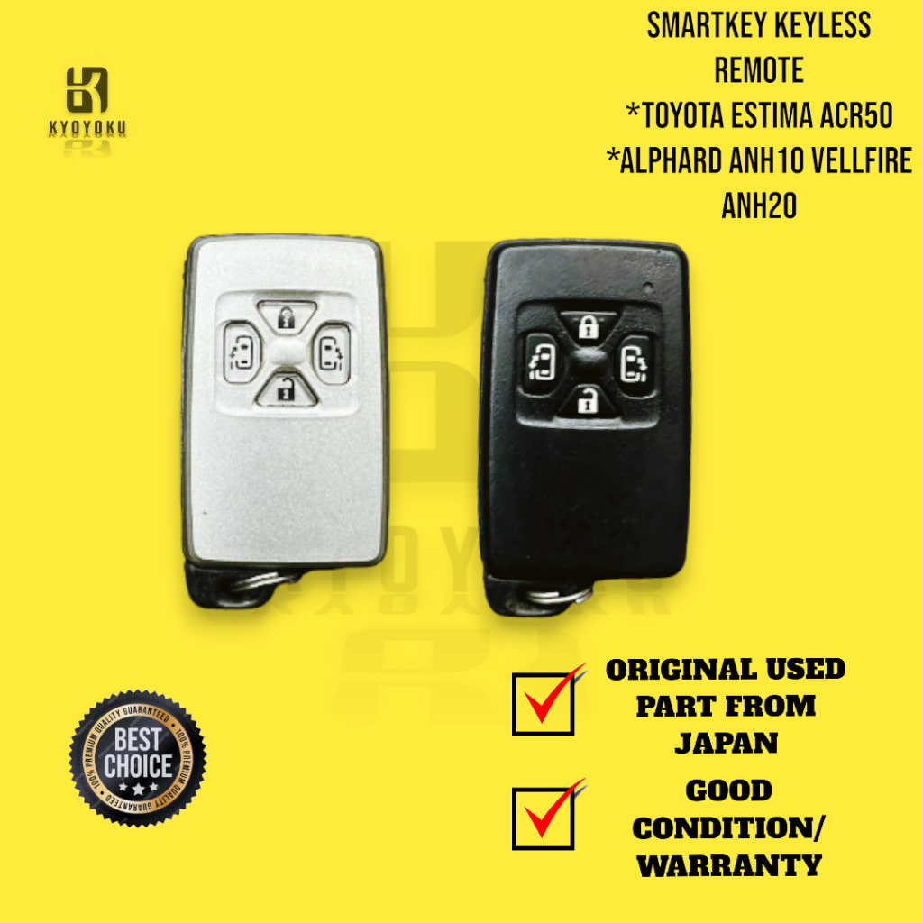 KYOYOKU - SMARTKEY KEYLESS REMOTE TOYOTA ESTIMA ACR50 ALPHARD ANH10 ...