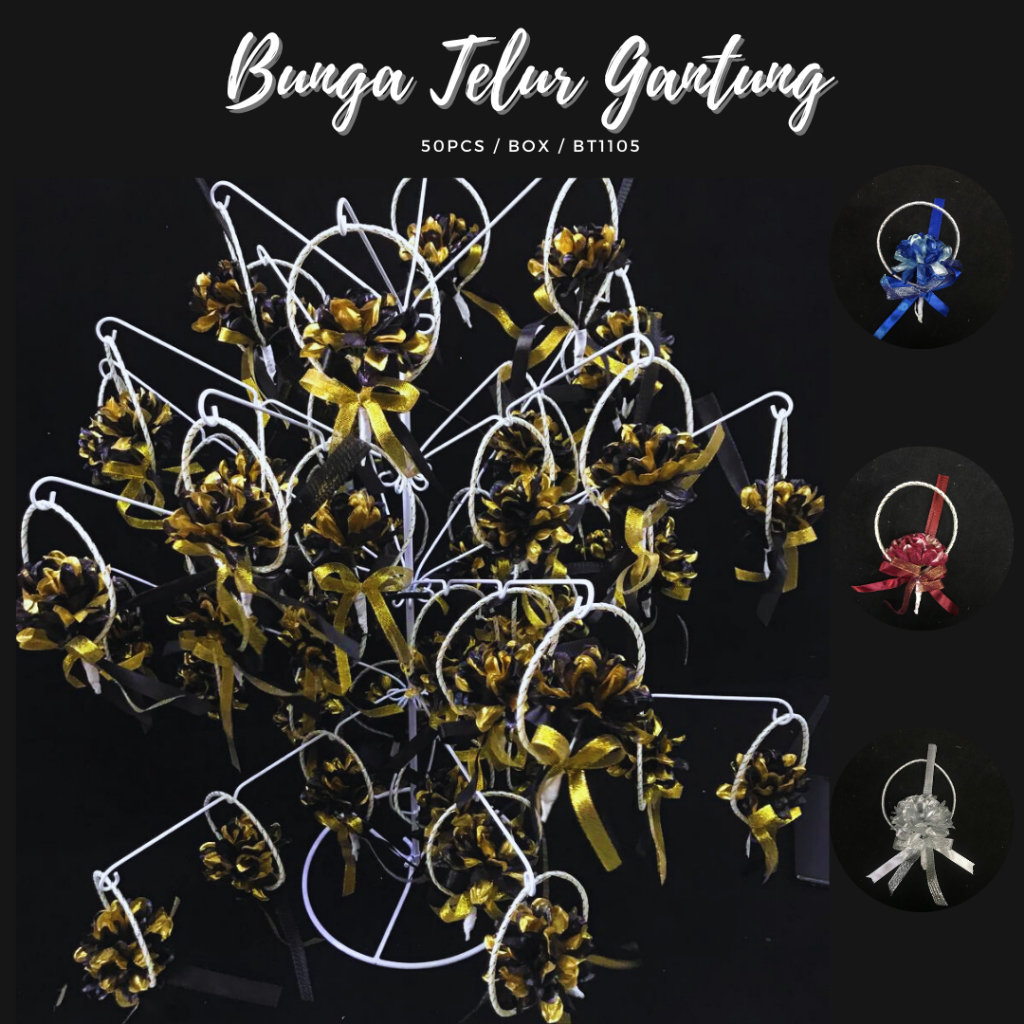 50pcs Bunga Telur Gantung | Nampak Mewah Cantik | Bunga Pahar Aqiqah ...