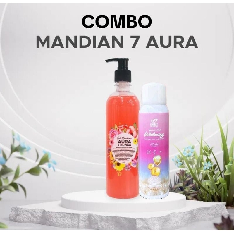 Dherbs Combo Mandian Aura 7 Bunga Dan Spray Whitening #murah | Shopee ...