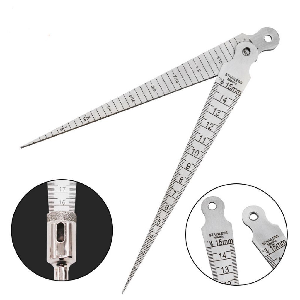 Stainless Steel Ruler Hole Camp Inspection Taper Gauge 1-15mm Welding ...