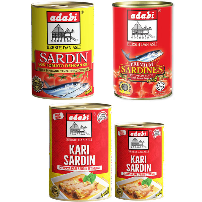 🐟 [READY STOCK] ADABI SARDIN PREMIUM / SARDIN DALAM SOS TOMATO & CILI ...