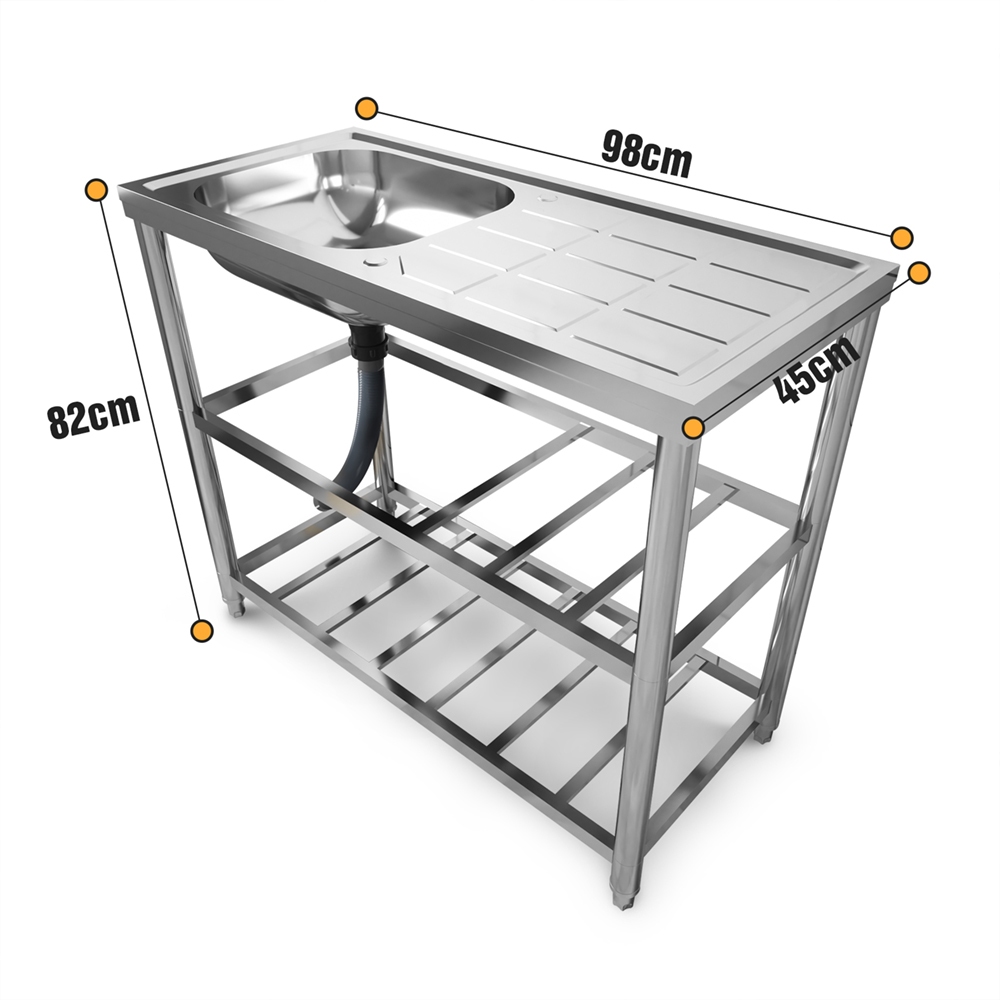 Kitchen Sink 304 Stainless Steel Single Sink With Bracket Simple Sink ...