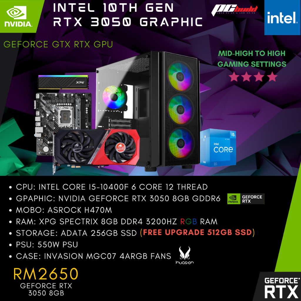 GAMING PC PC GAMING GAMING COMPUTER DESKTOP CPU | Shopee Malaysia