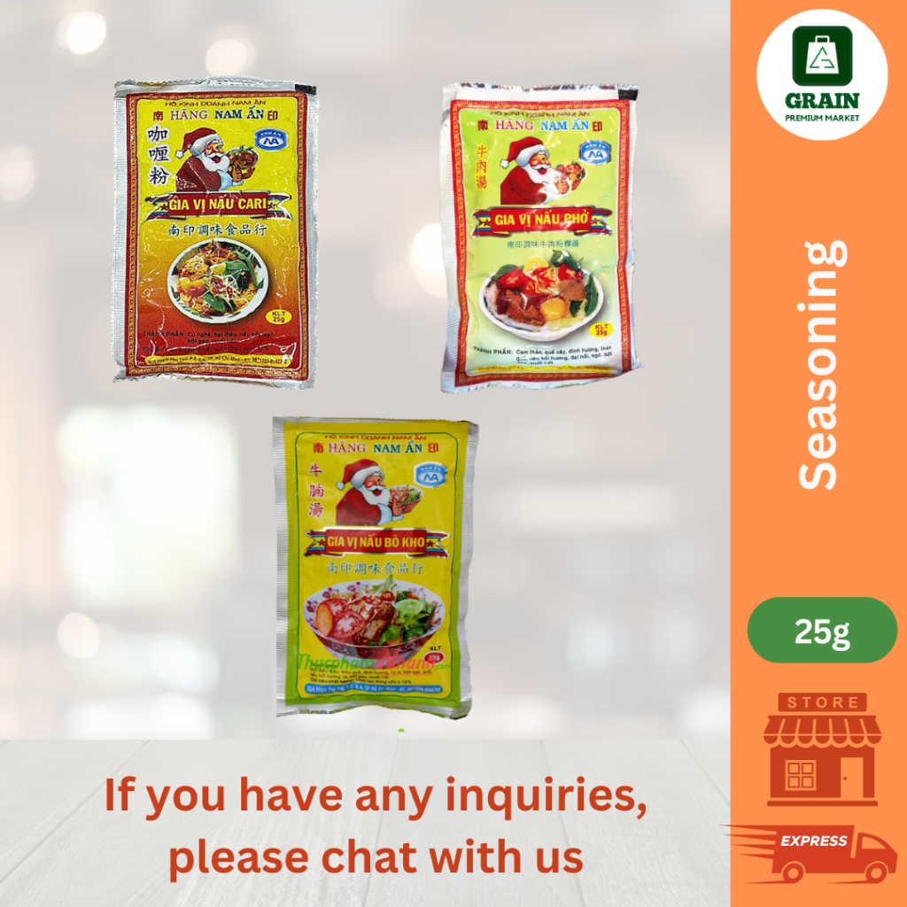 Nam An Seasoning Beef Pho, Beef Stew, Curry Powder 25g - Gia Vi Nam An ...