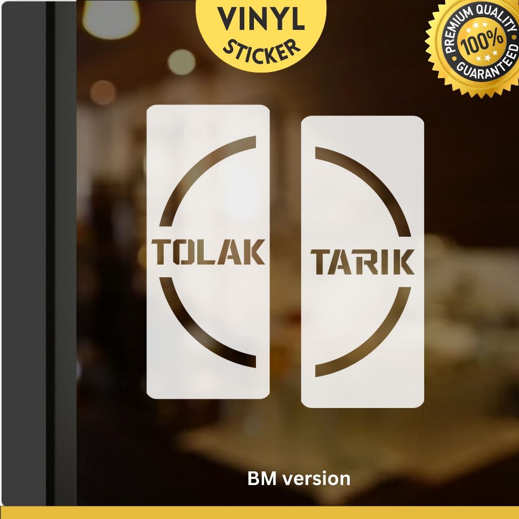 Shop Door / Window Door / Glass Door Push & Pull Tarik & Tolak Vinyl ...