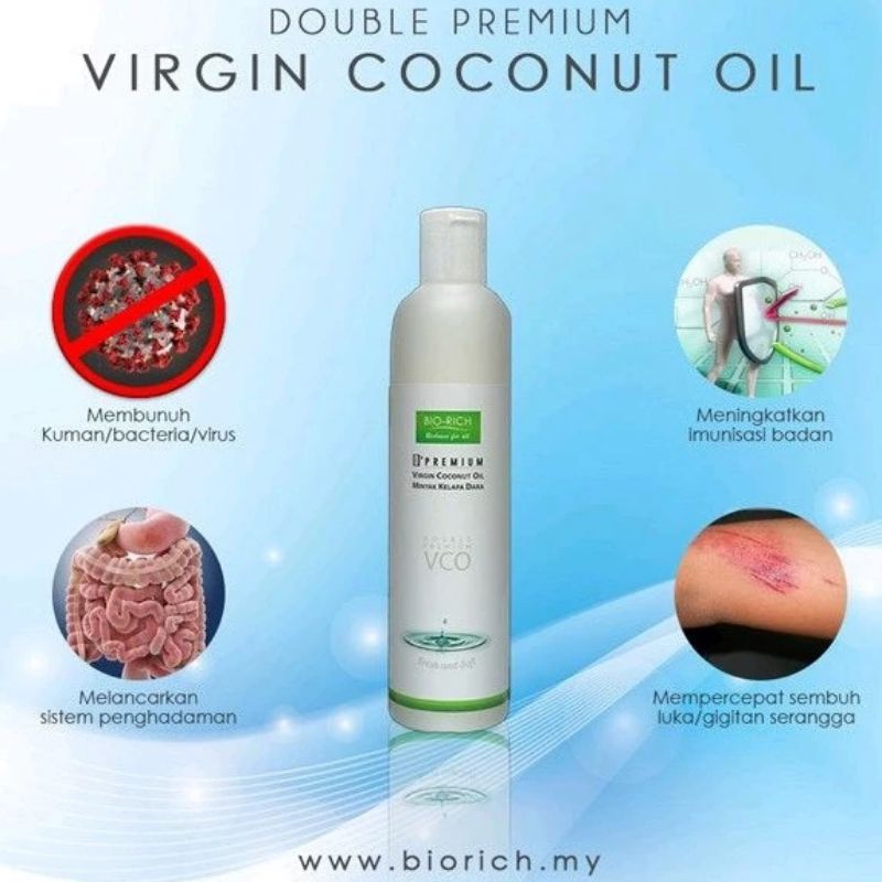 BIORICH: VCO DOUBLE PREMIUM MINYAK KELAPA DARA 300ML | Shopee Malaysia