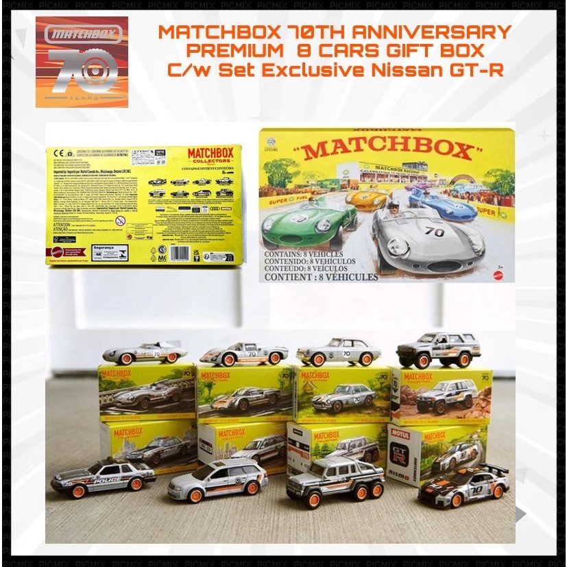 MATCHBOX 70th Anniversary Premium 8 Car Gift Box Set Come With ...