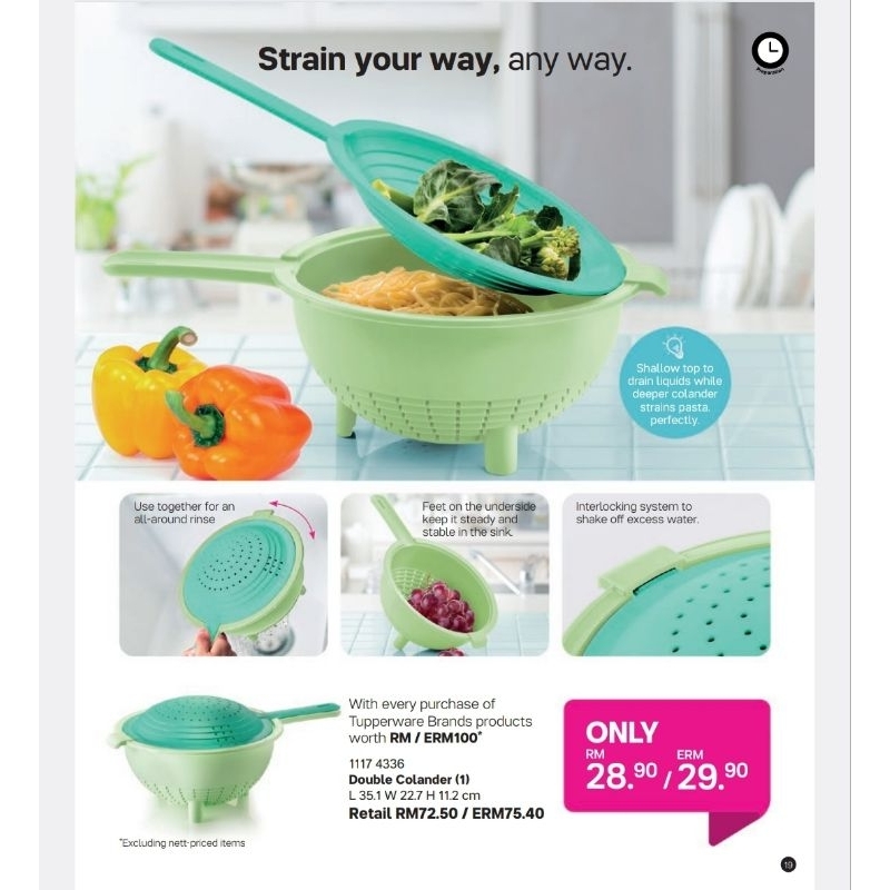 Tupperware Double Colander-1pc | Shopee Malaysia
