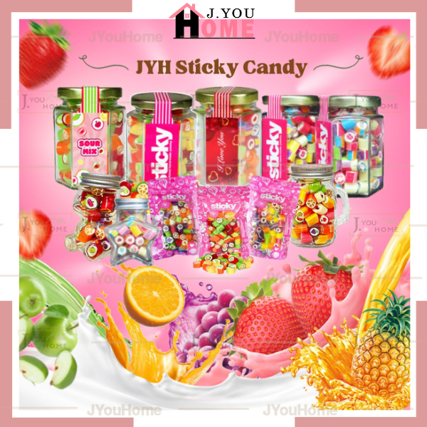 (+ Free Gift )Sticky Candy Handmade 30g/40g/70g/120g/170g Mix Fruits ...