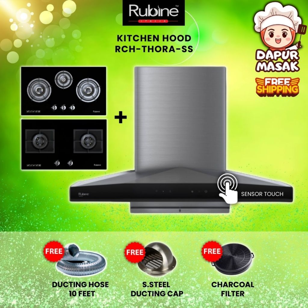 Dapur Masak Rubine Kitchen Hood RCH-THORA-SS Cooker Hood Kitchen Hood ...