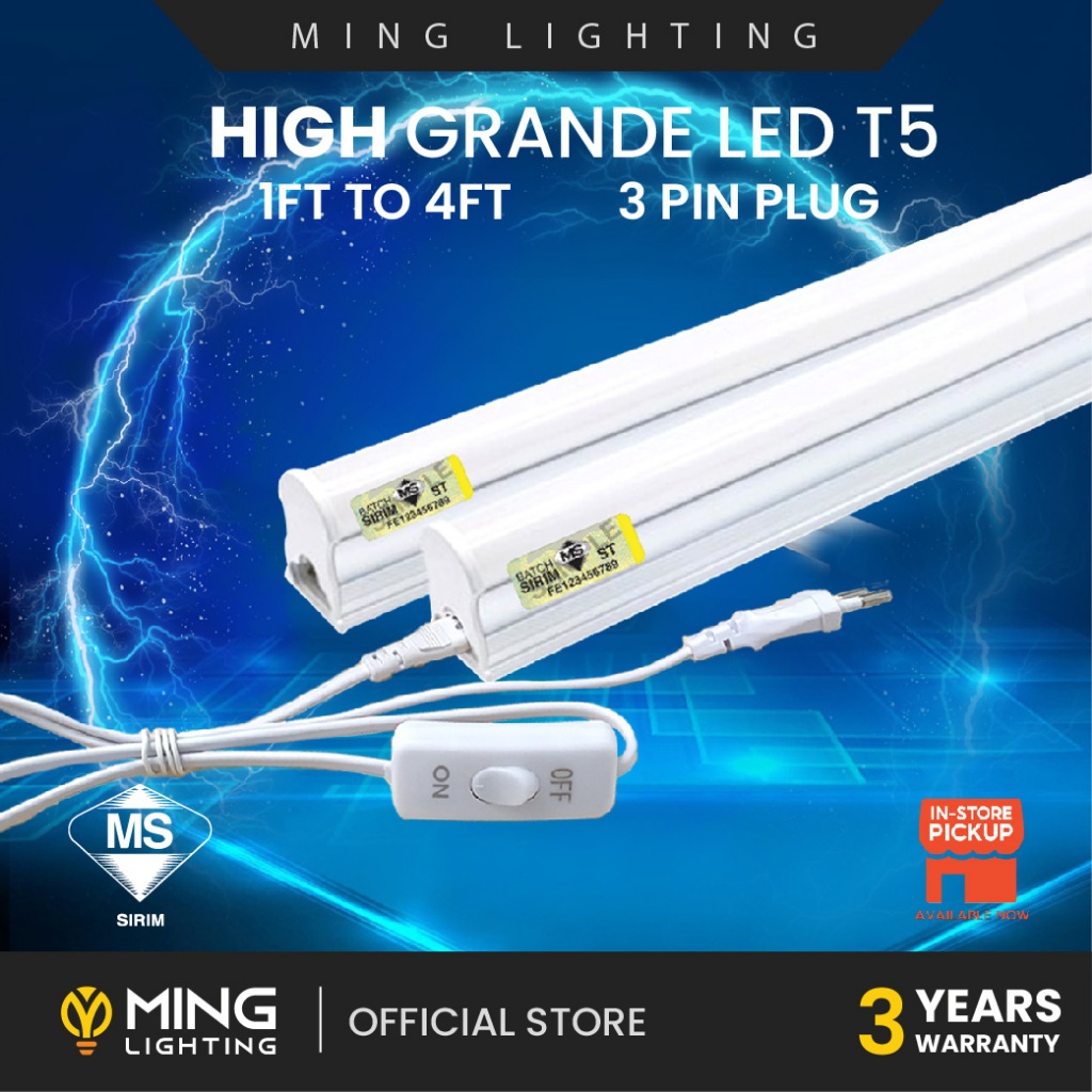 (Sirim) Premium LED T5 Tube Light Complete Set Drop Curve Ceiling Light Lampu Plaster Siling ...