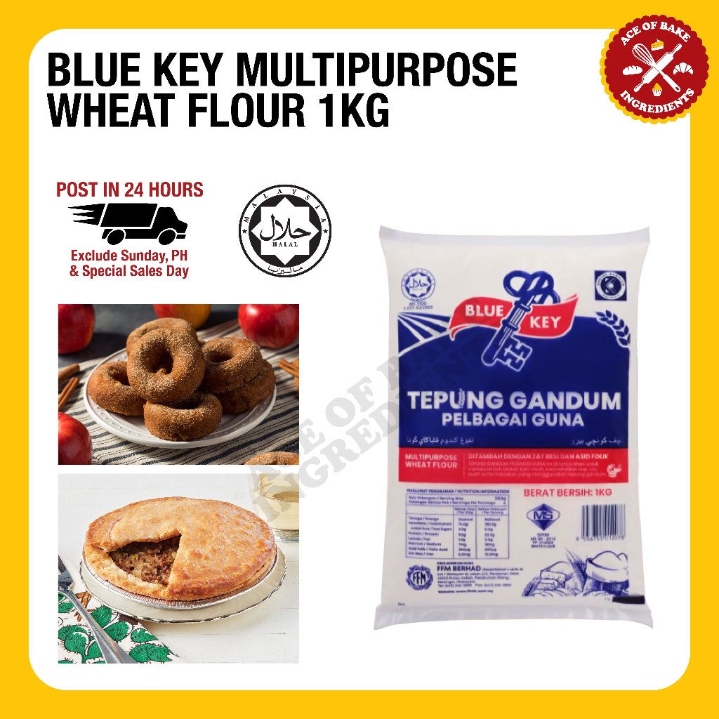 BLUE KEY Multipurpose Wheat Flour 1kg | Shopee Malaysia
