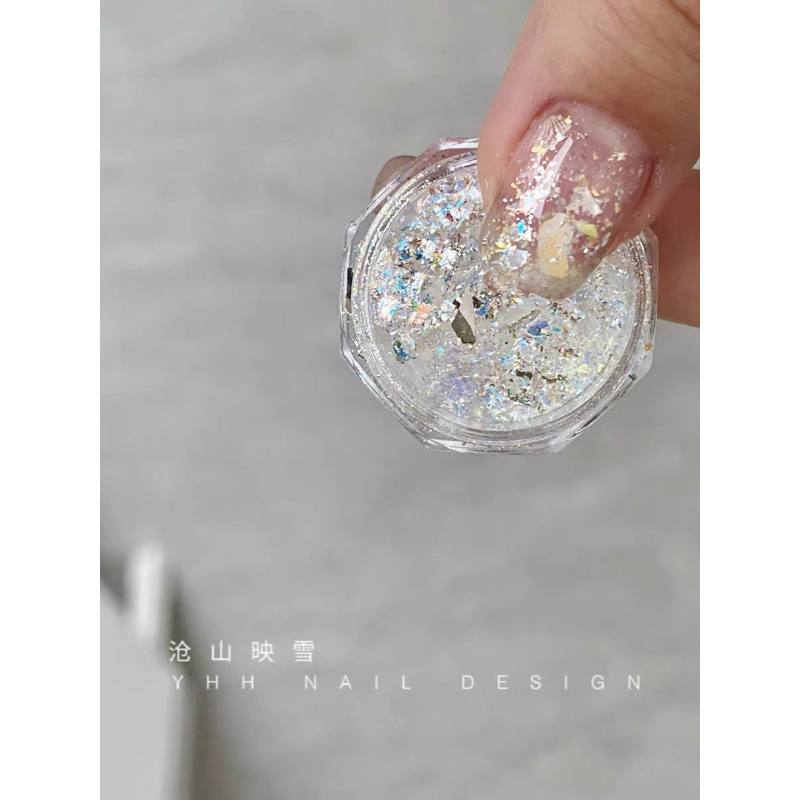YHH 樱禾【沧山映雪 欧箔粉 aurora powder｜|mirror powder｜闪粉｜极光粉｜金粉｜魔镜粉｜美甲亮片｜chrome ...