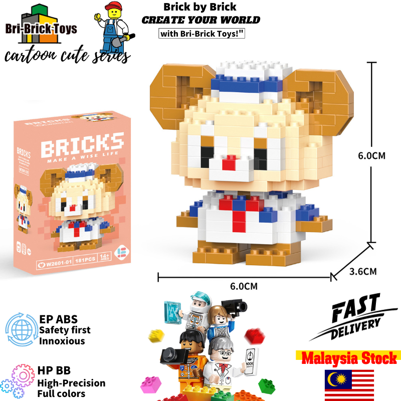Bri-Brick Toys 3D Minifigures Bricks Cute Nano Building Block Cartoon ...