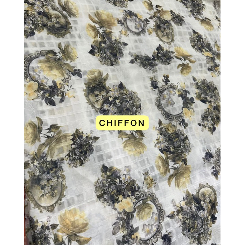 KAIN PASANG GEORGETTE CHIFFON CREPE MANGO SILK PRINTED VIETNAM KAIN ELA ...