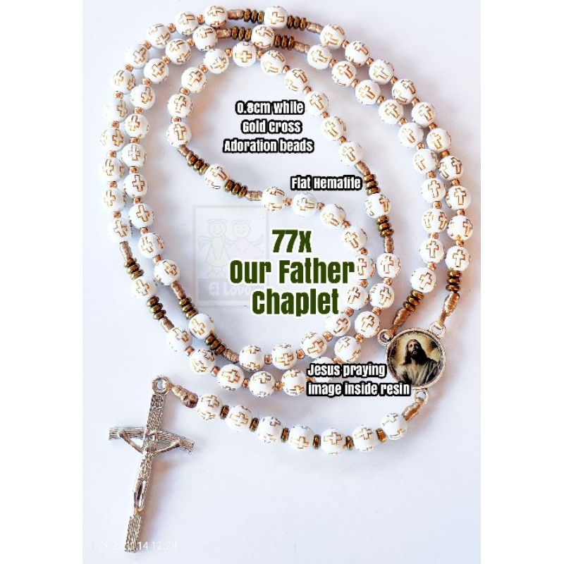 𝟳𝟳𝘅 𝗢𝘂𝗿 𝗙𝗮𝘁𝗵𝗲𝗿 𝗖𝗵𝗮𝗽𝗹𝗲𝘁 𝟬.𝟴𝗰𝗺 𝗚𝗼𝗹𝗱 𝗖𝗿𝗼𝘀𝘀 𝗔𝗱𝗼𝗿𝗮𝘁𝗶𝗼𝗻 𝗪𝗵𝗶𝘁𝗲 𝗕𝗲𝗮𝗱𝘀. | Shopee ...