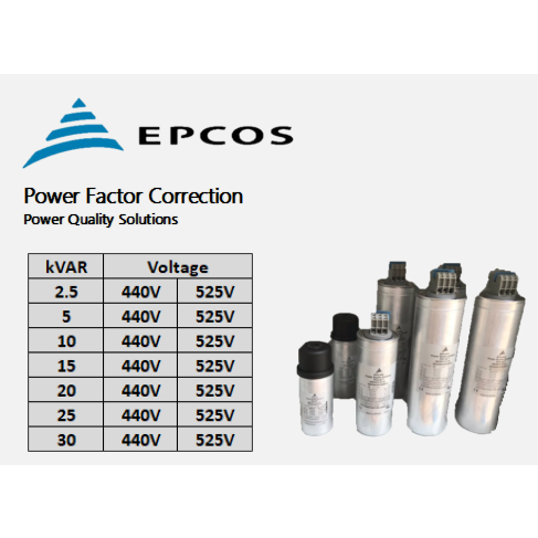 EPCOS Capacitor Bank 440V 525V power capacitor with cable | Shopee Malaysia
