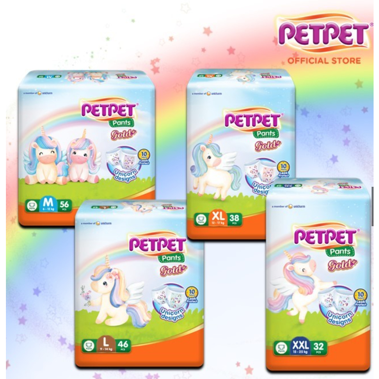 PETPET Pants Gold+ Super Jumbo Pack - L46(1 Pack) (Unicorn) | Shopee Malaysia